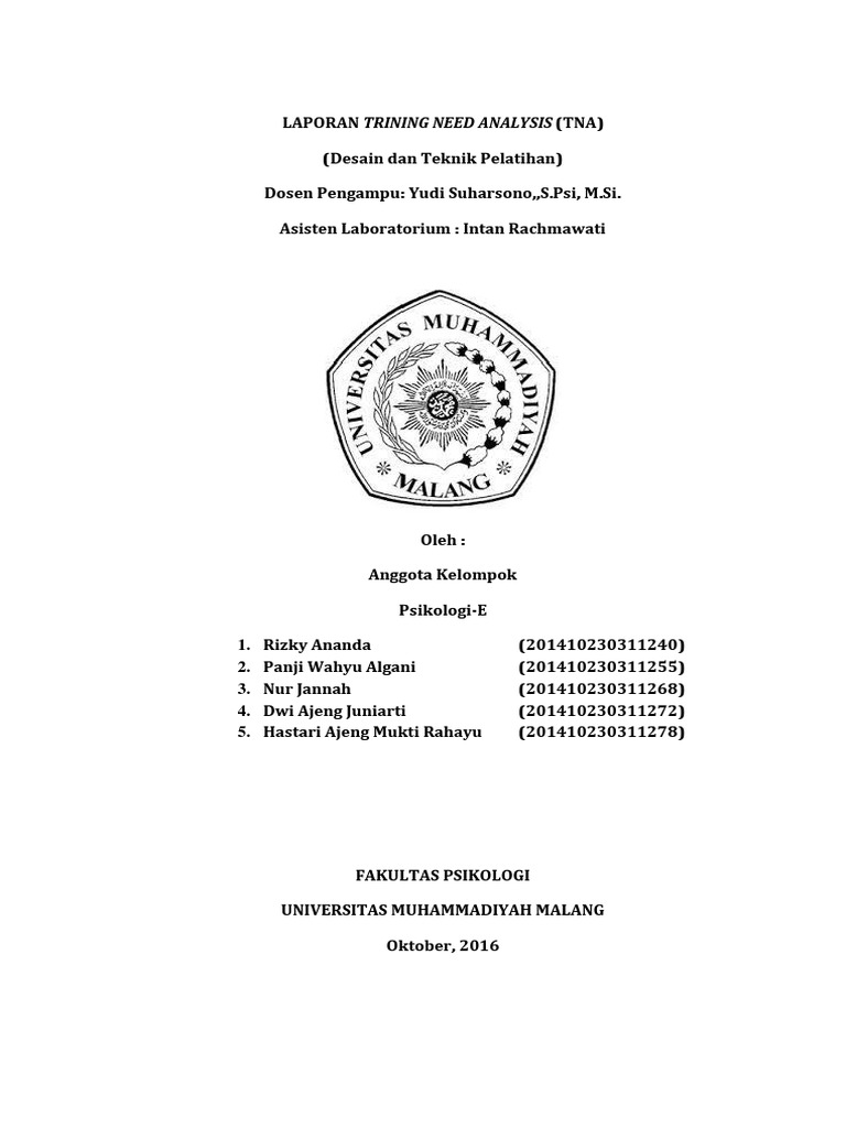 Contoh Laporan TNA PDF | PDF