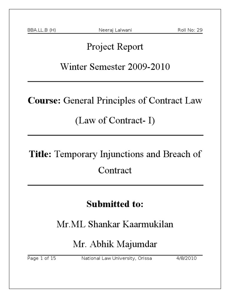 Final Draft | PDF | Specific Performance | Injunction