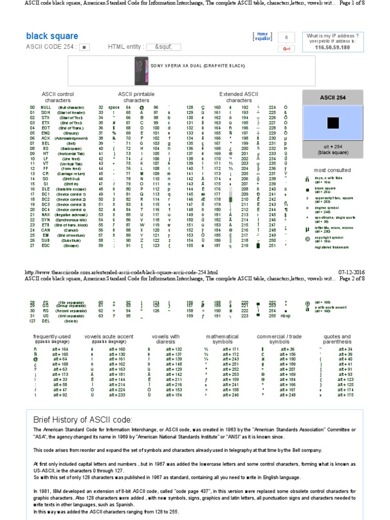 Ascii Code | PDF | Ascii | Quotation Mark