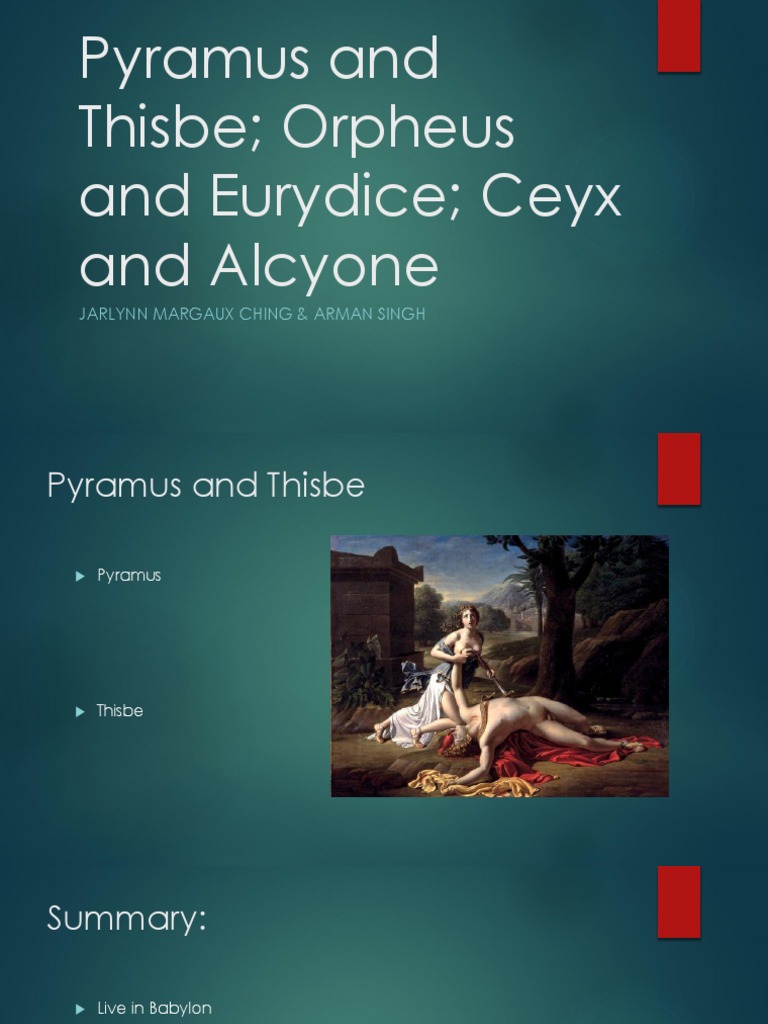 Pyramus and Thisbe, Orpheus and Eurydice | PDF | Orpheus | Paleo Balkan ...