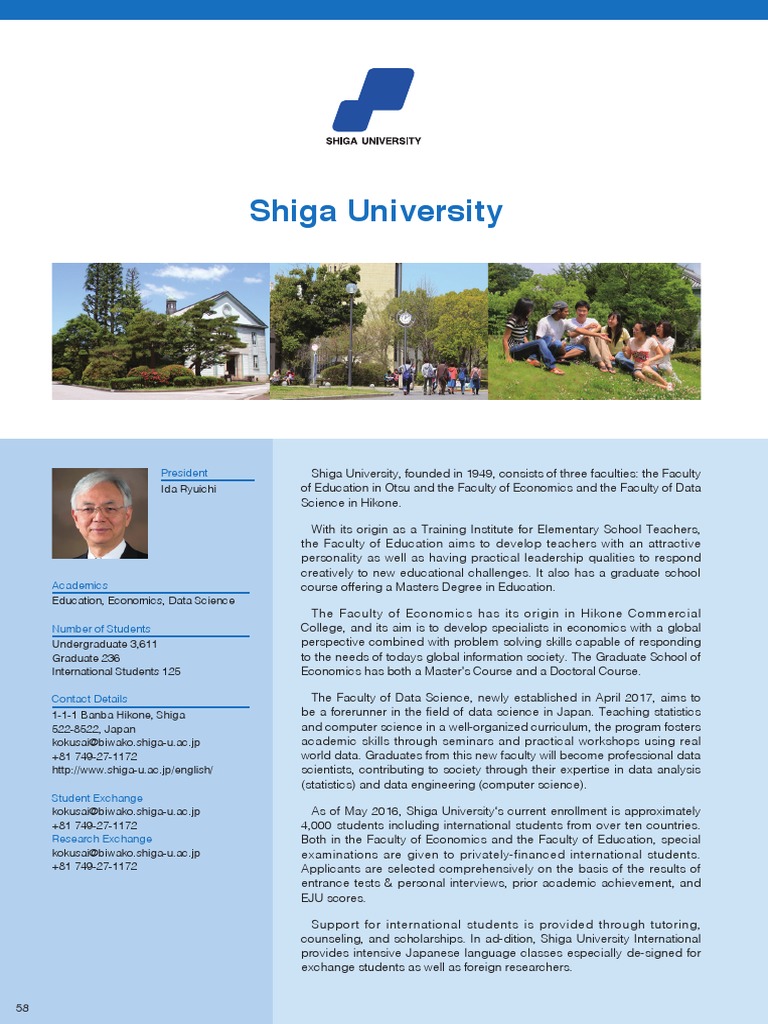 Shiga University Offers Diverse Academic Programs | PDF | Graduate ...