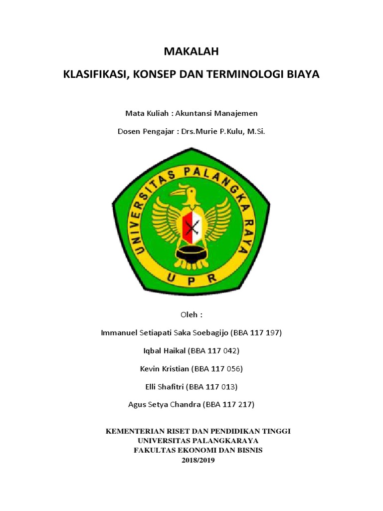 Klasifikasi, Konsep Dan Terminologi Biaya | PDF