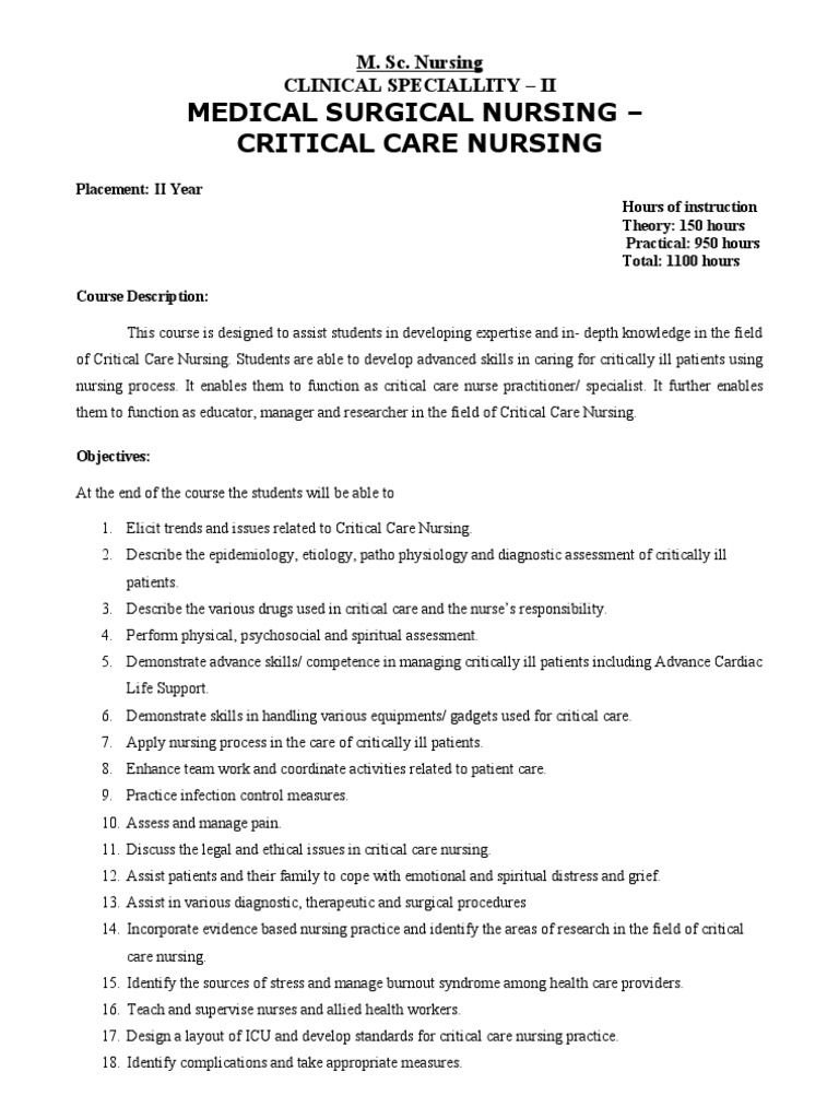 Critical Care Nursing | PDF | Intensive Care Medicine | Heart