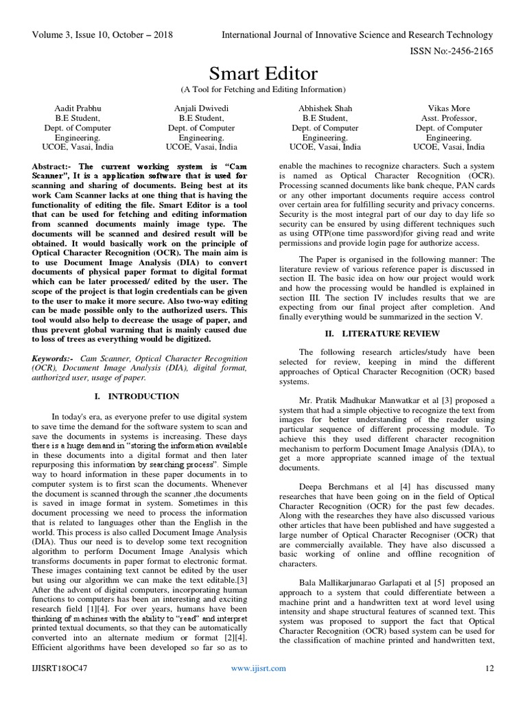 Smart Editor (A Tool For Fetching and Editing Information) | PDF ...