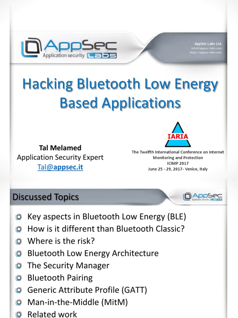 ICIMP2017 Hacking BLE Applications | PDF | Bluetooth | Computer ...
