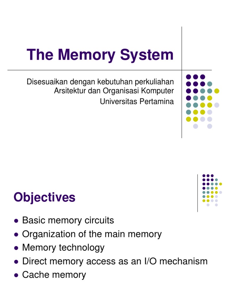 The Memory System | PDF | Dynamic Random Access Memory | Random Access Memory