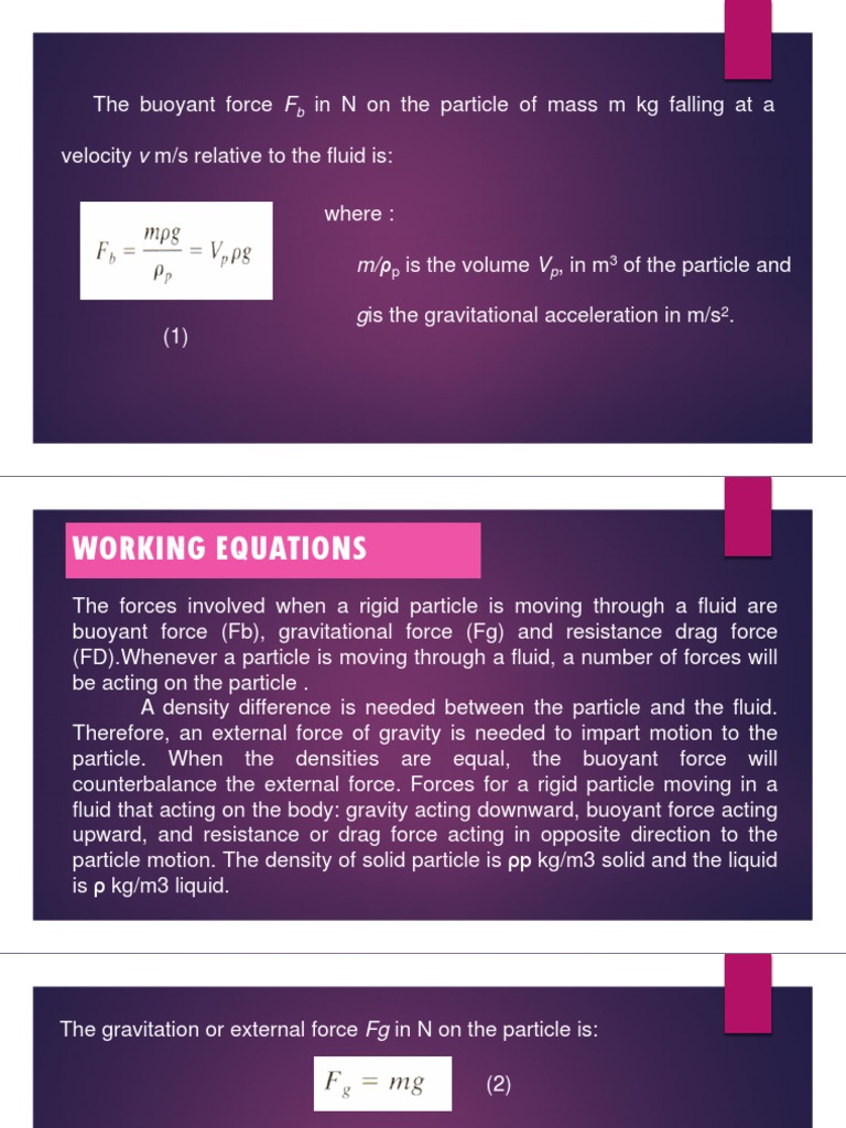 Group 1 Batch Sedimentation Solid Separation | PDF | Buoyancy | Drag ...