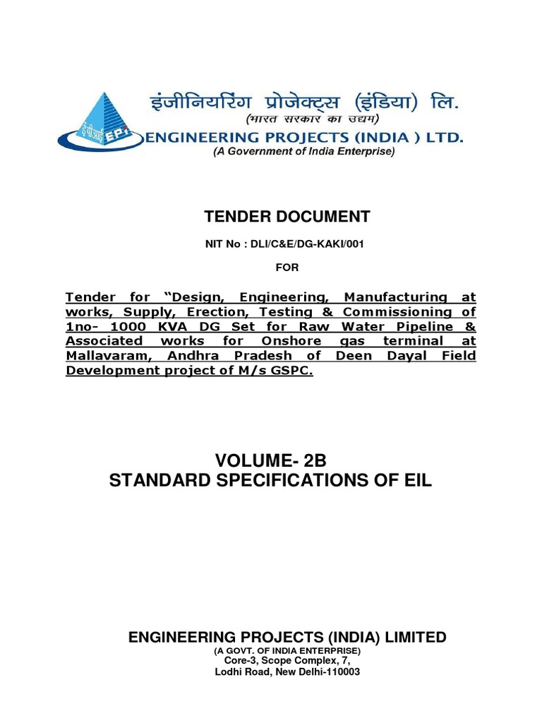 EIL Standard Specification PDF | PDF | Engines | Battery Charger