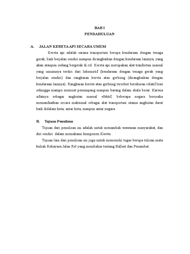 Makalah Jalan Rel Tentang Ballast Dan Penambat | PDF