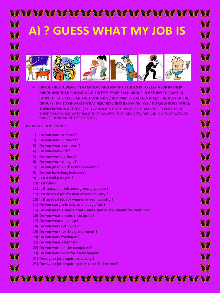 A) ? Guess What My Job Is ? | PDF