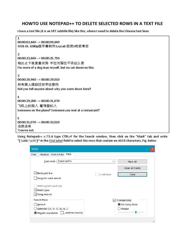 Howto Use Notepad To Delete Selected Rows In Text File Pdf Teaching Methods And Materials