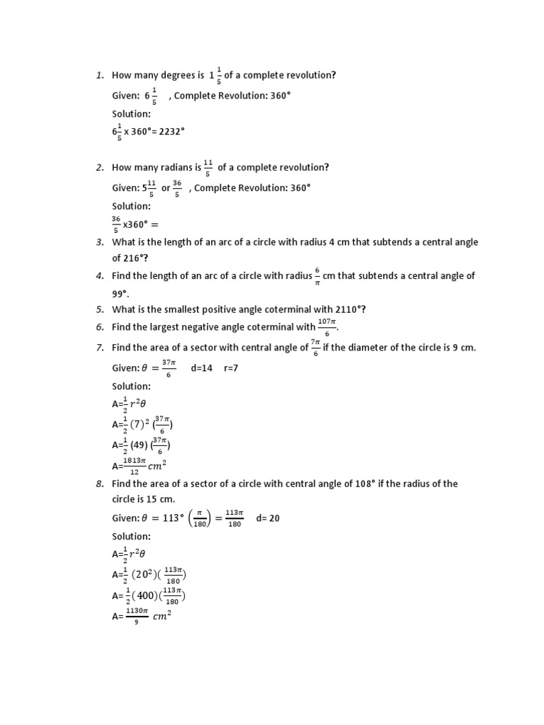 How Many Degrees is 1 15 of a Complete Revolution | Angle | Circle