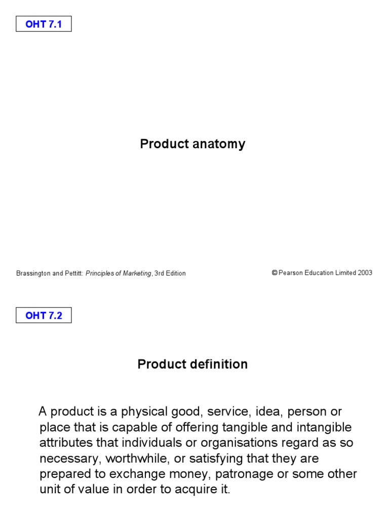 Product Anatomy: © Pearson Education Limited 2003 Brassington and ...