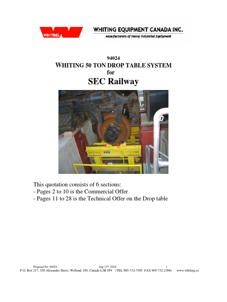 50T Drop Table SEC Railway | PDF | Security Interest | Damages