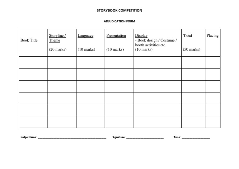 Adjudication Form My Storybook | PDF