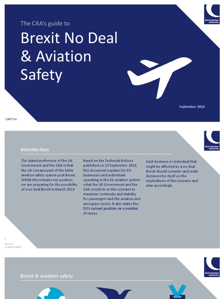 Brexit No Deal & Aviation Safety: The CAA's Guide To | PDF | Brexit ...