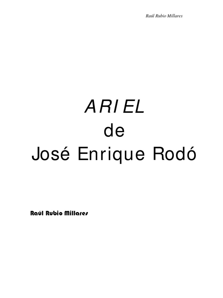Ariel de Rodo | PDF | Science | Ciencia filosófica