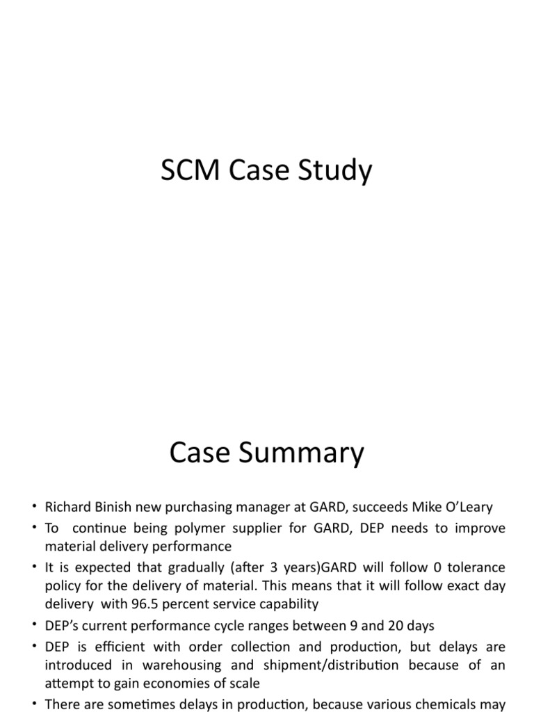 SCM Case Study | PDF | Supply Chain Management | Inventory