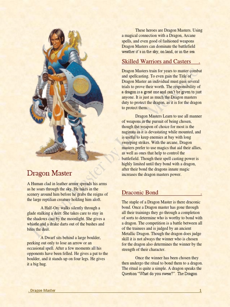 Dragon Master: Skilled Warriors and Casters | PDF | Leisure