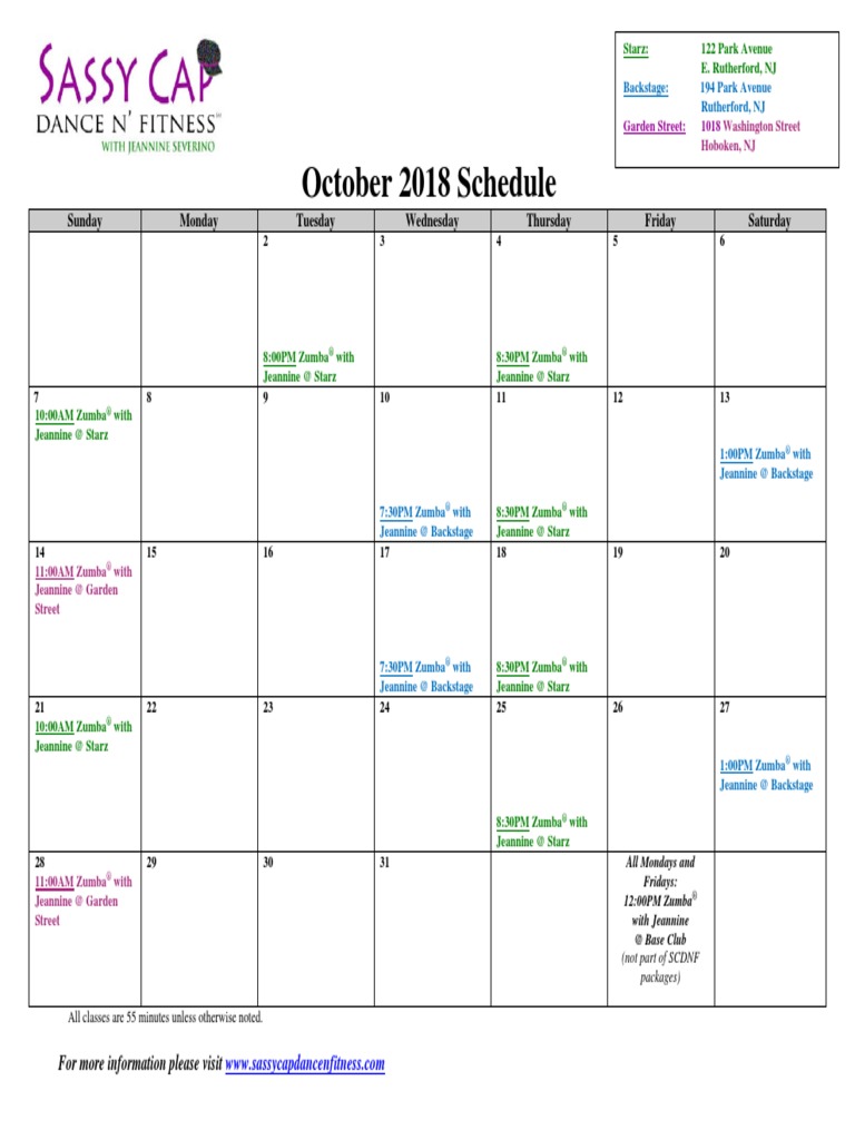 SCDNF October 2018 Schedule | PDF | Leisure | Sports