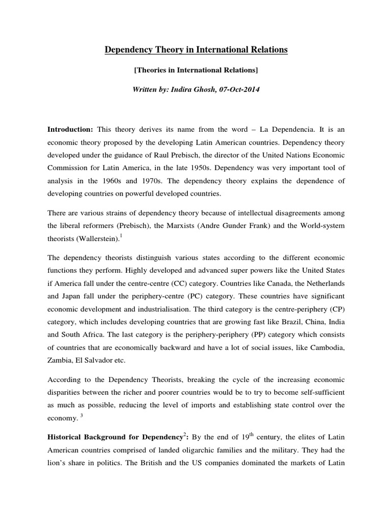 Dependency Theory in International Relat PDF | PDF | Subsidy | Capitalism