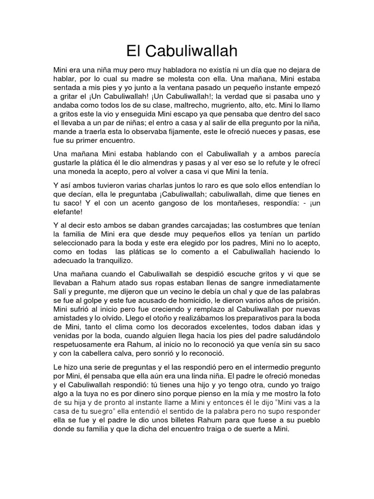 El Cabuliwallah | PDF