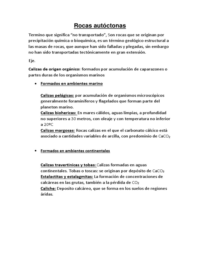 Autoctonas | PDF | Caliza | Ciencias de la Tierra