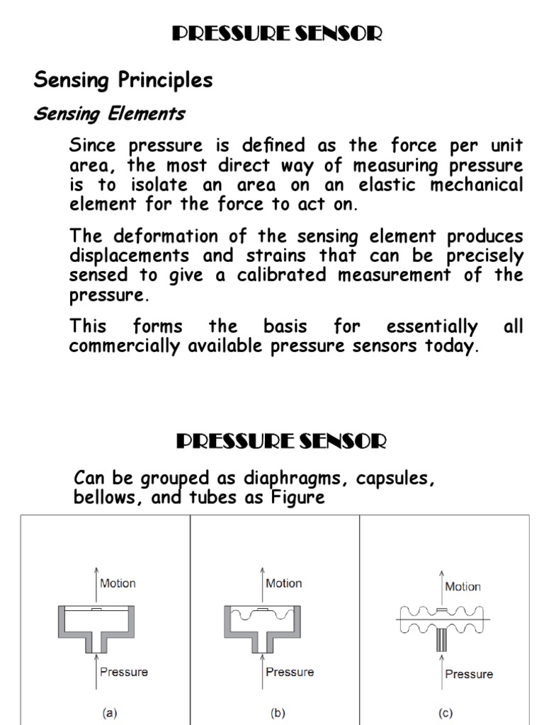 Types of Pressure Sensors Explained | PDF | Pressure Measurement ...
