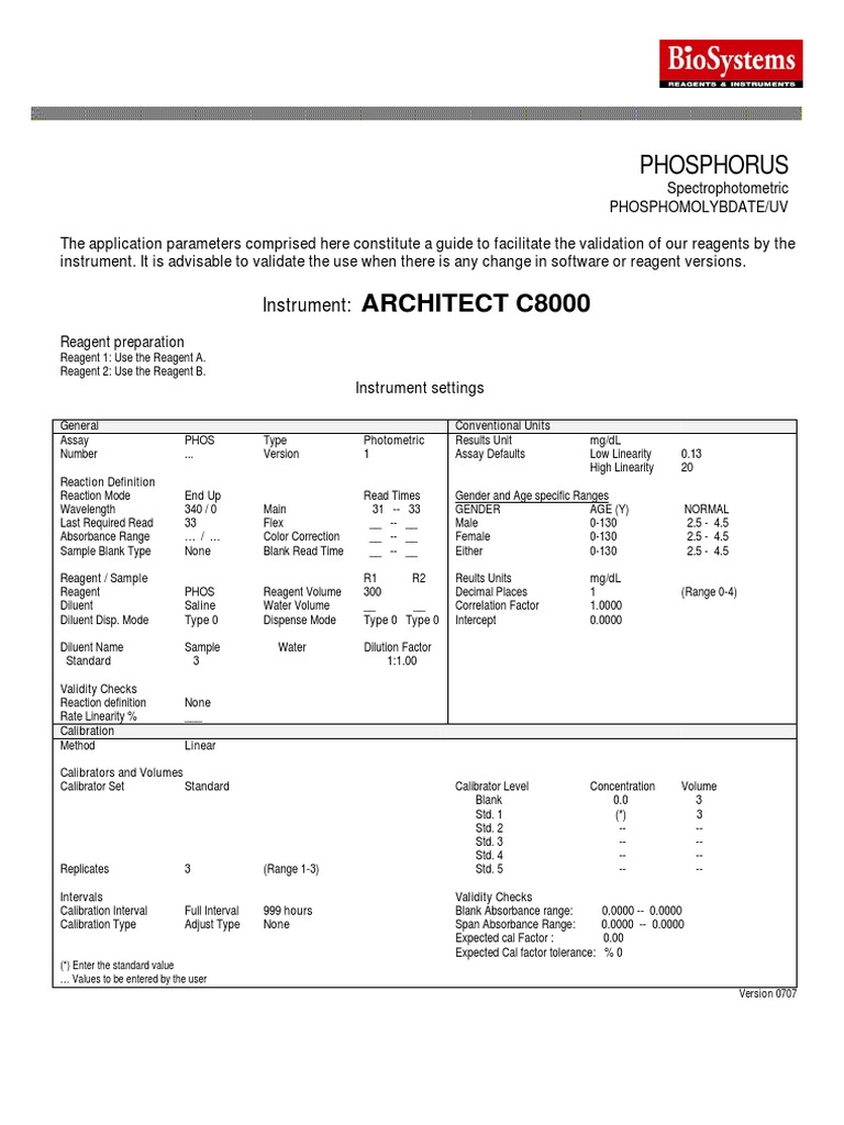 Phos | PDF | Spectrophotometry | Analysis