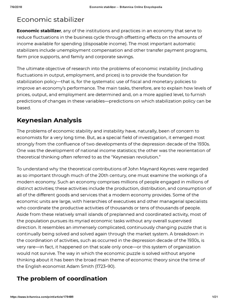 Understanding Economic Stabilizers | PDF | Keynesian Economics ...
