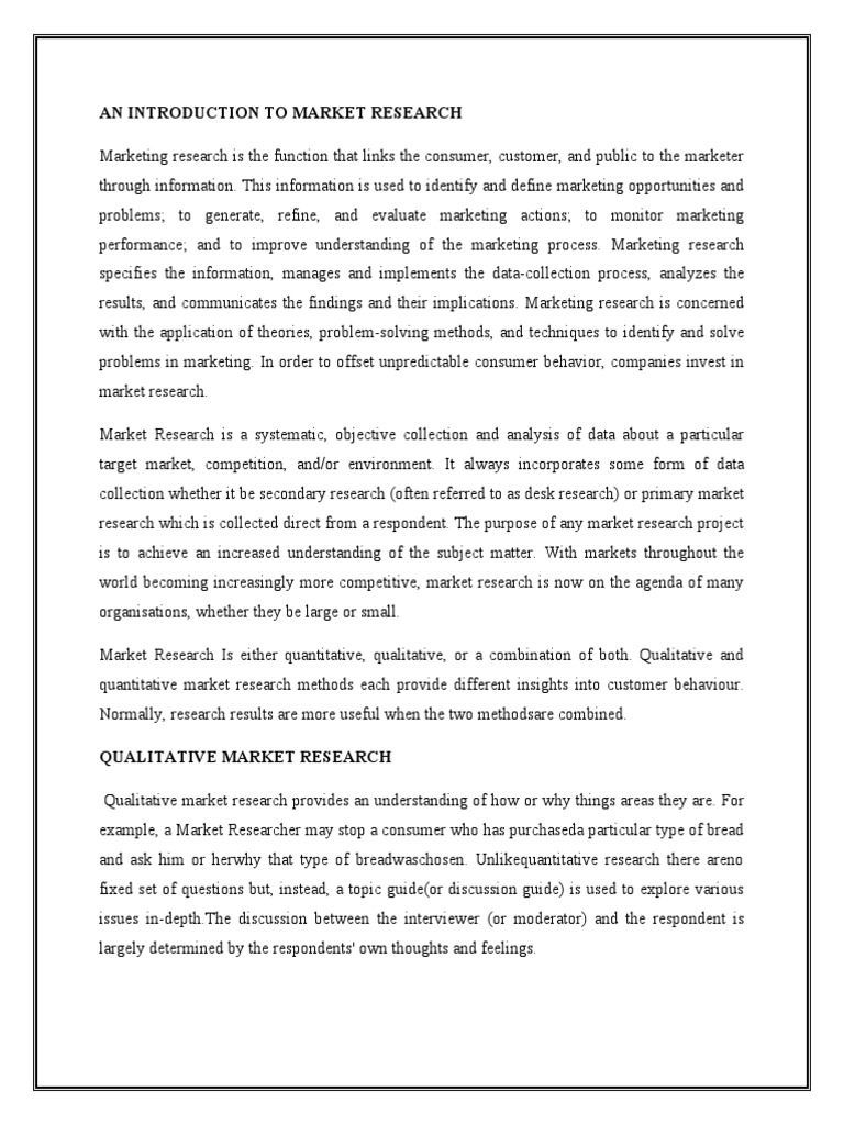 An Introduction To Market Research | PDF | Marketing Research ...