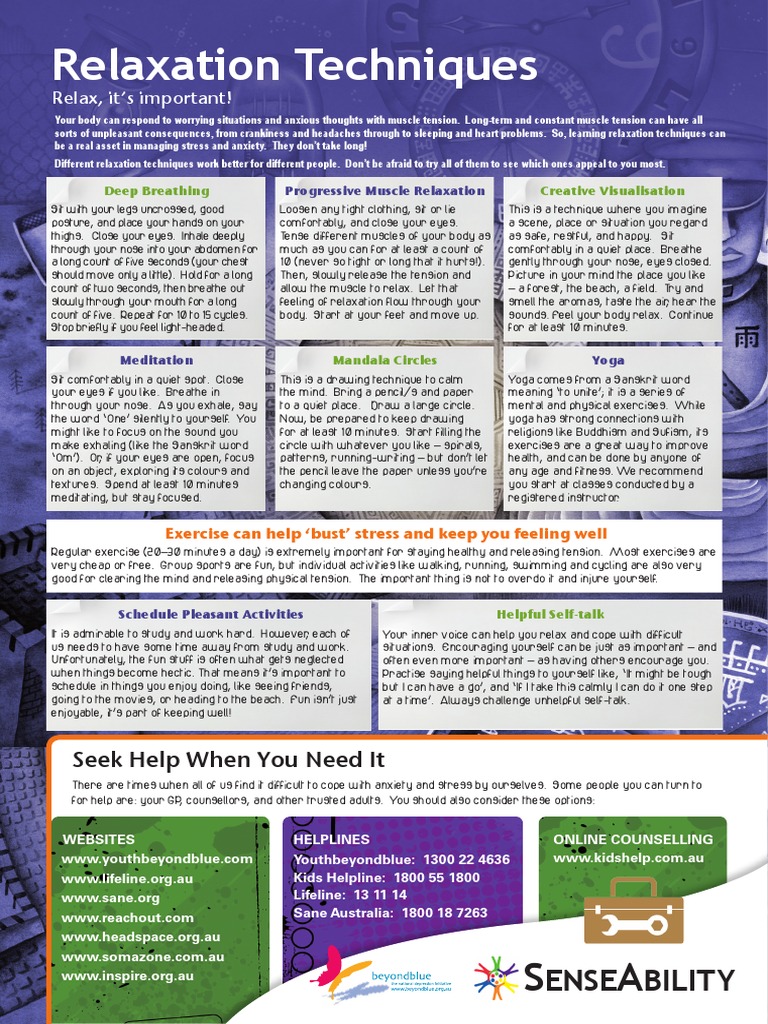 relaxation-techniques.pdf | Relaxation (Psychology) | Meditation