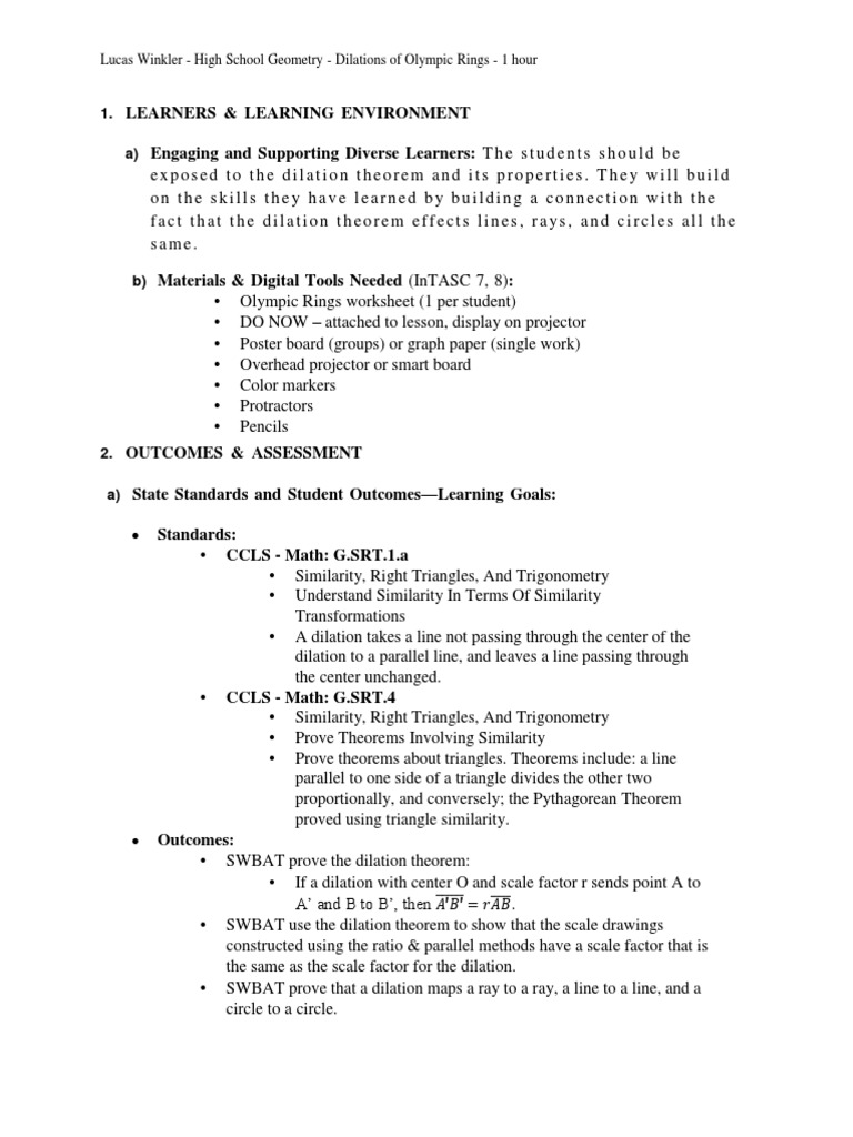 Dilation - Formal | PDF | Differentiated Instruction | Educational ...