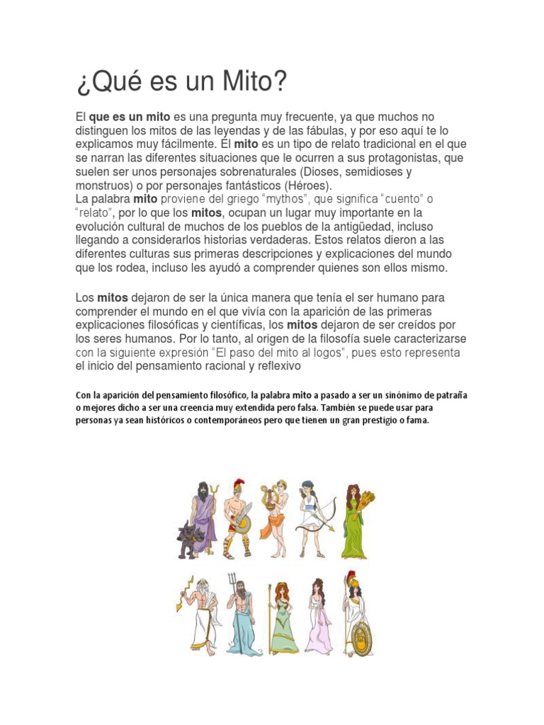 Qué Es Un Mito | PDF | Leyendas | Science
