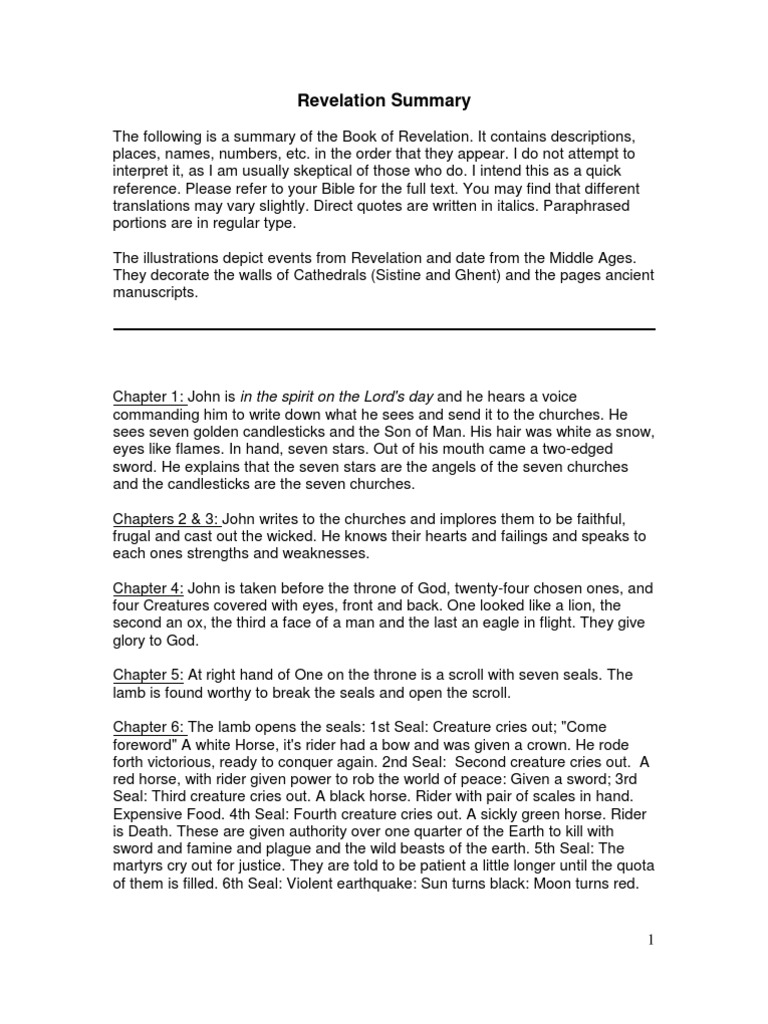Summary of the Book of Revelation | PDF | History | Religion & Spirituality