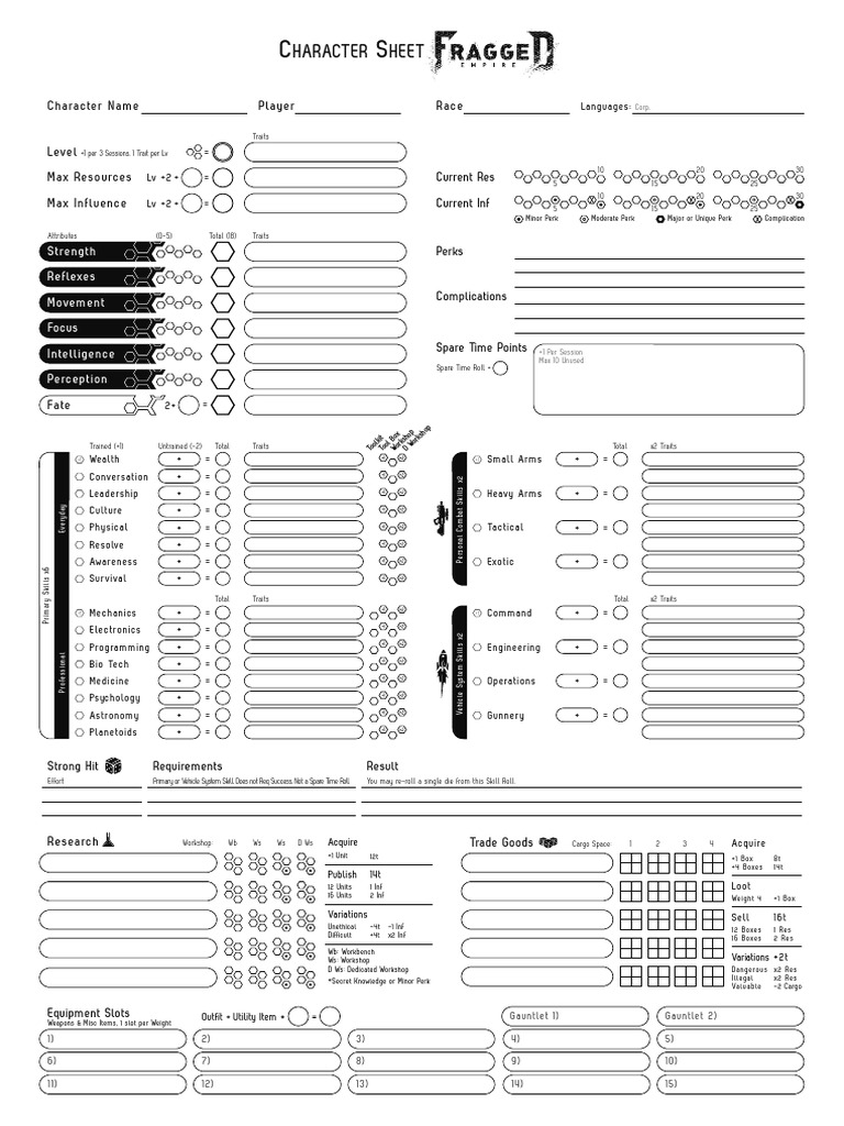 Character Sheets - Standard | PDF | Ammunition | Armour