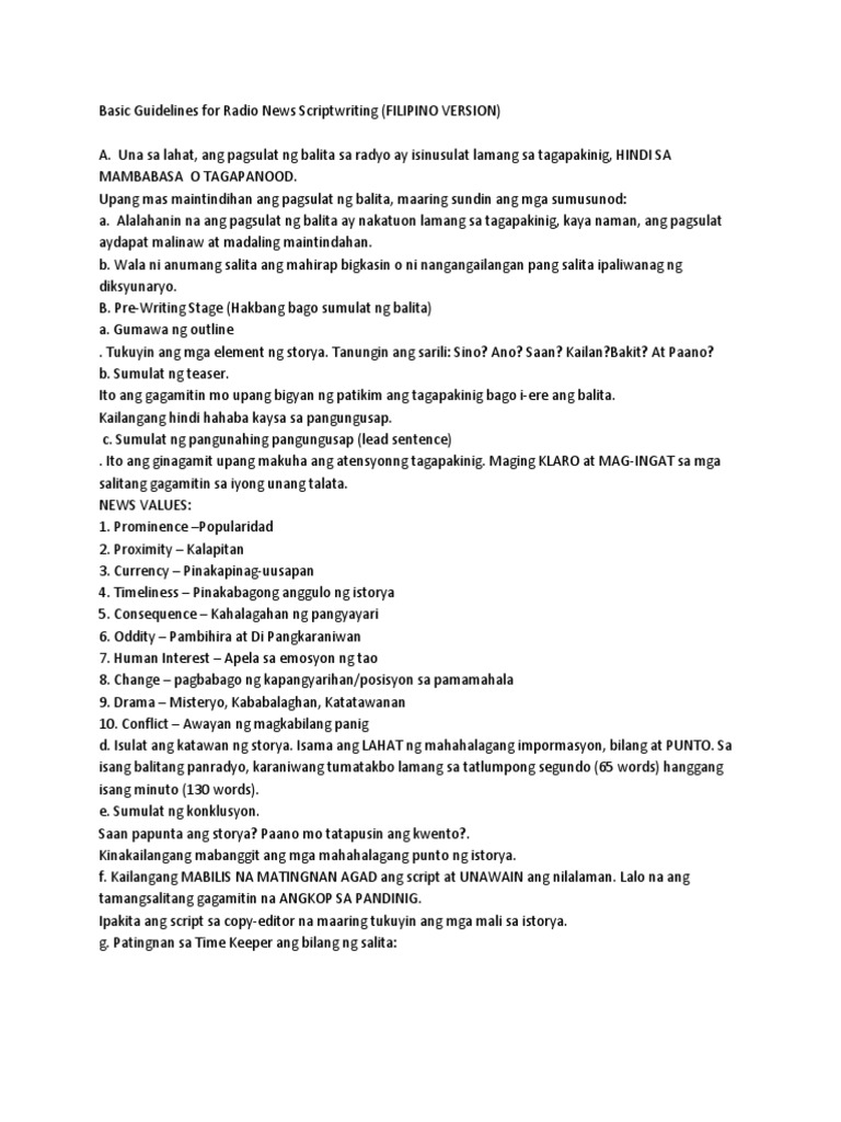 Basic Guidelines For Radio | PDF