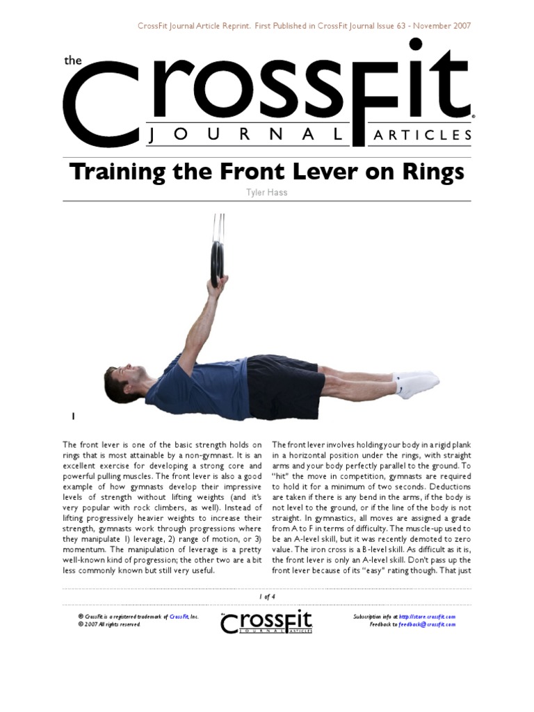 Front Lever On Rings | PDF | Gymnastics | Physical Exercise
