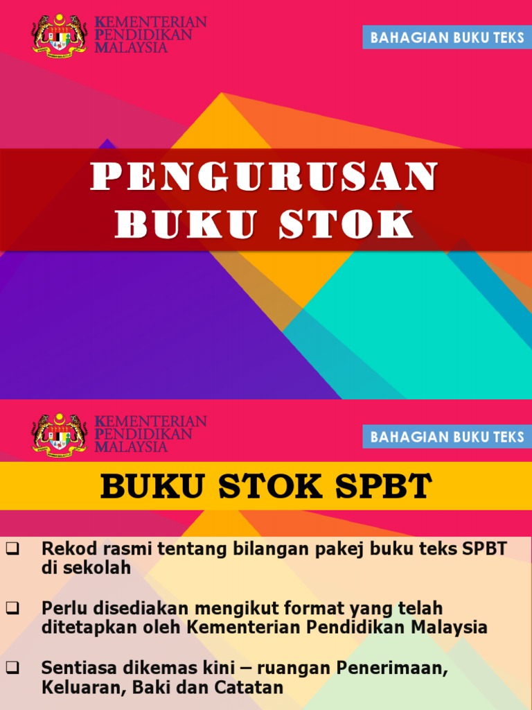 P.point Pengurusan Buku Stok SPBT | PDF
