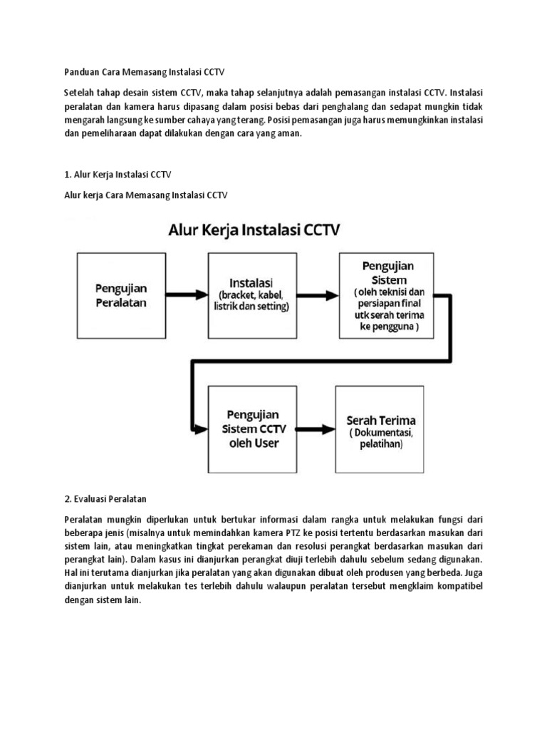 Panduan Instalasi CCTV Lengkap | PDF | Teknologi & Rekayasa