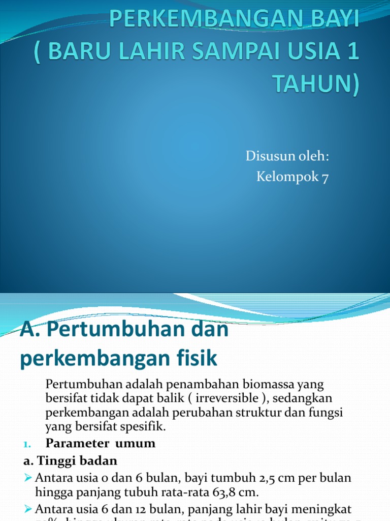 Perkembangan Bayi Usia 0-12 Bulan Yang Kedua | PDF