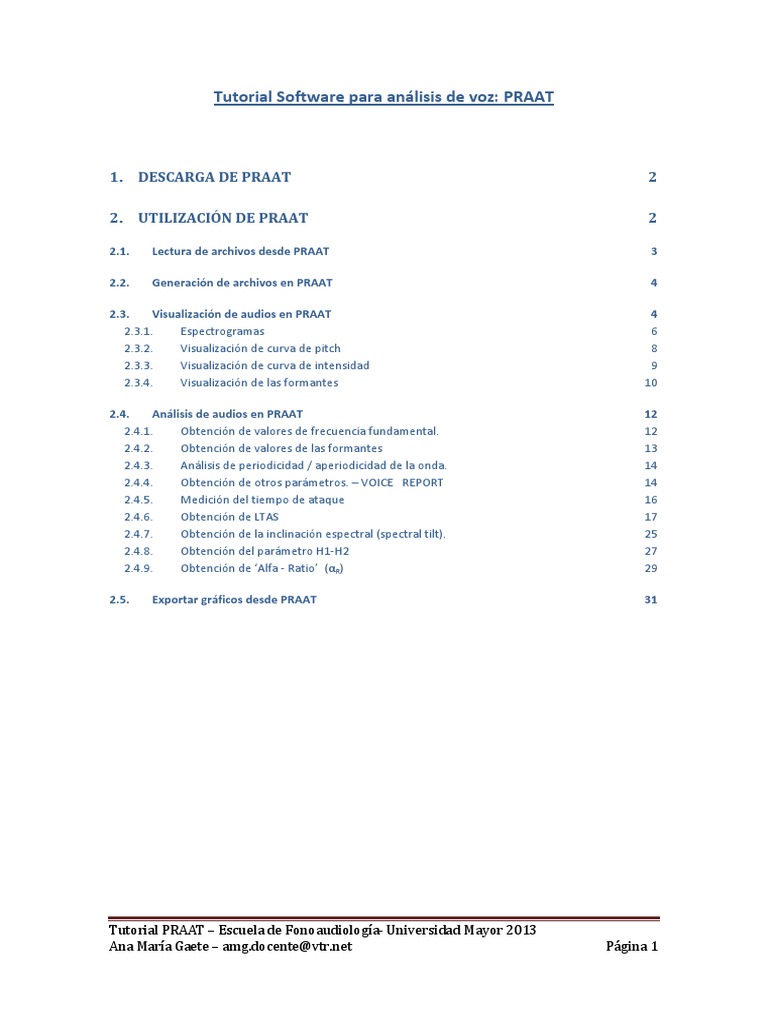Tutorial Praat 2013 | PDF | Ventana (informática) | Color