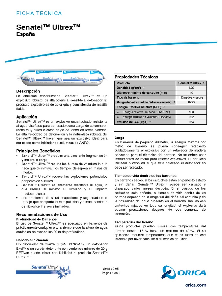 Senatel Magnafrac TDS 2018-08-22 Es Spain | PDF | Material explosivo ...
