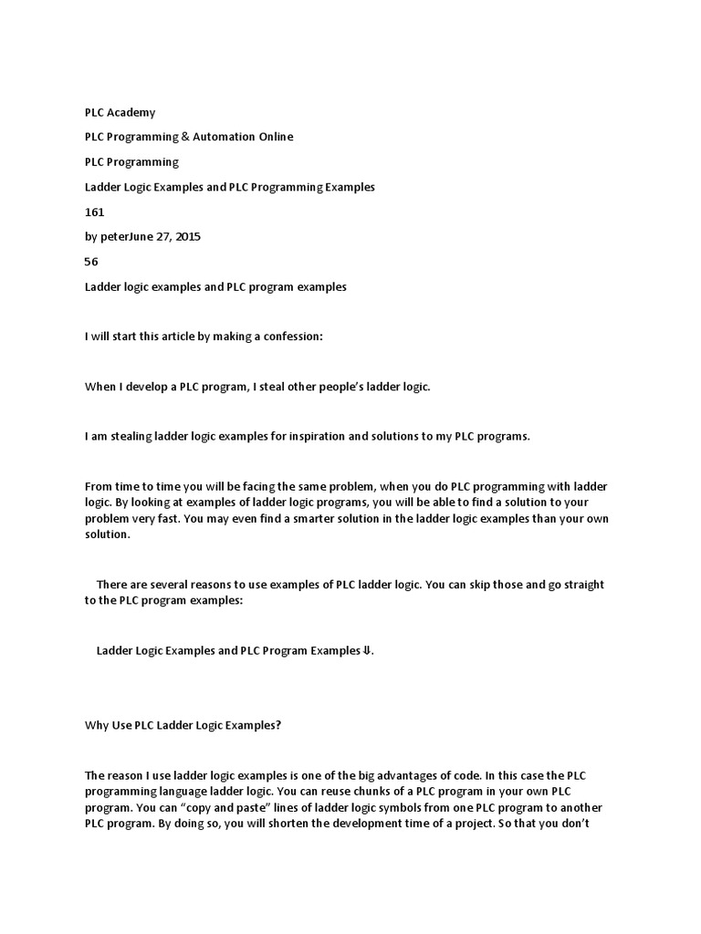 PLC Tutorial | PDF | Programmable Logic Controller | Timer