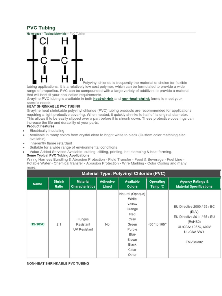 PVC Tubing | PDF | Polyvinyl Chloride | Pipe (Fluid Conveyance)