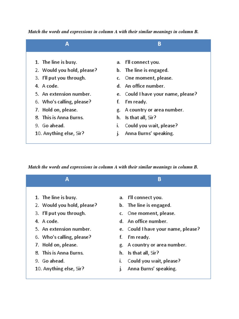Match Expressions with Meanings | PDF