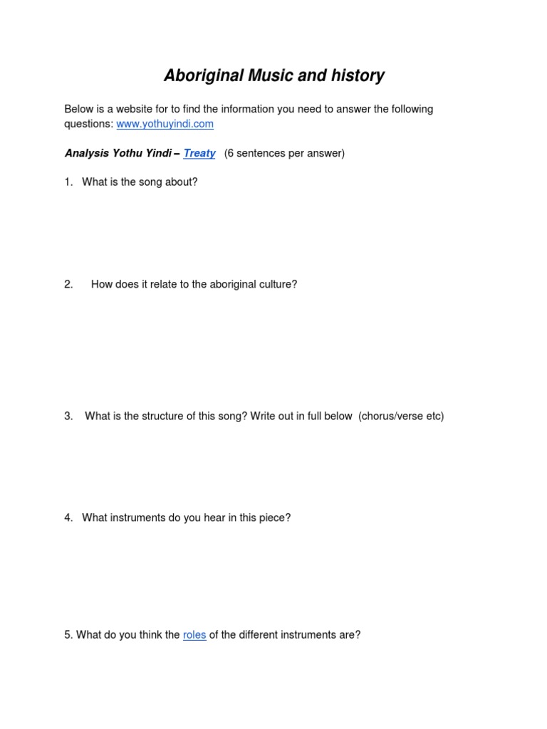 Aboriginal Famous Musicians Task 1 | PDF