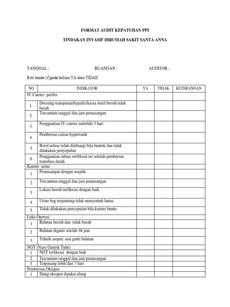 Formulir Ceklis Icra | PDF