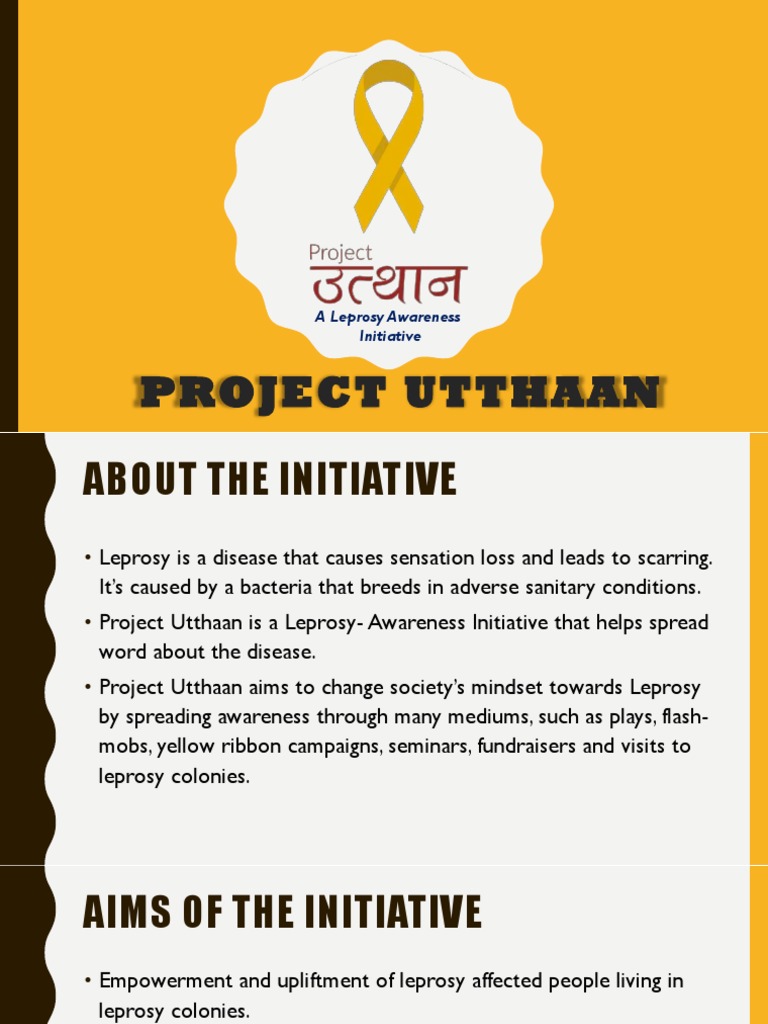 Presentation On Project Utthaan | PDF | Leprosy | Wellness
