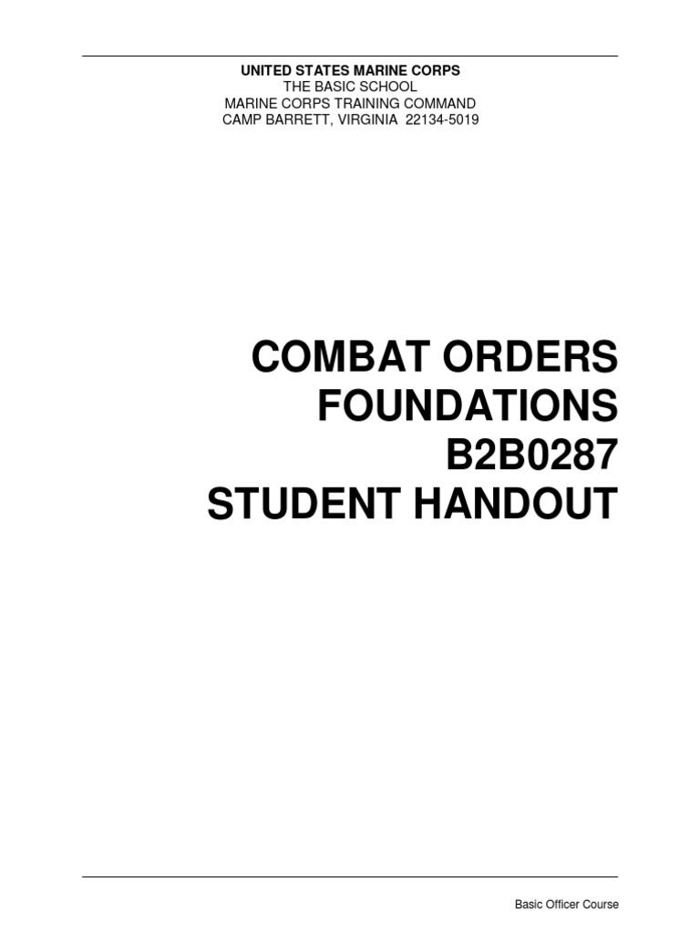 Combat Orders Fundamentals Overview | PDF | Maneuver Warfare | Military ...